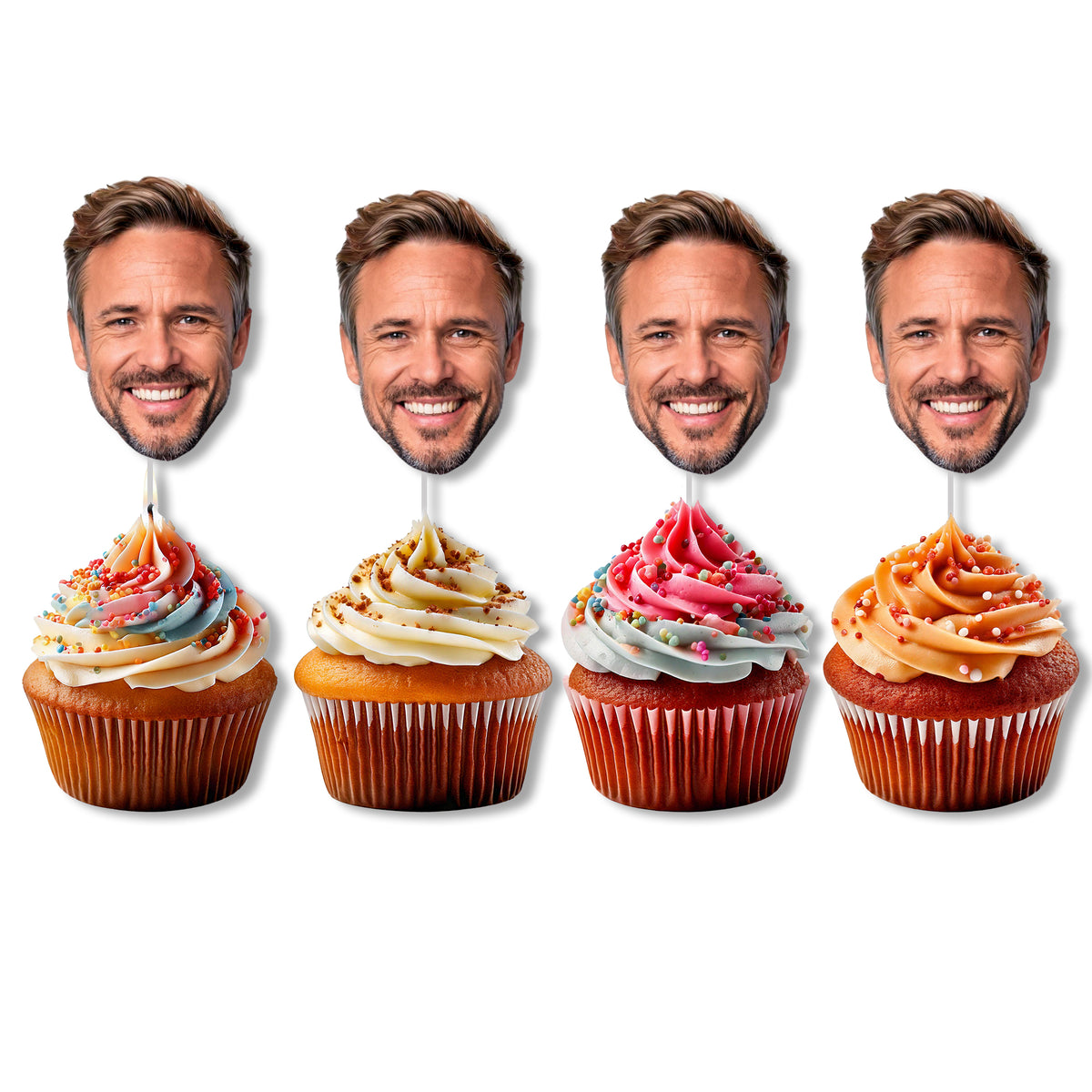Personalized Custom Face Cupcake Toppers — BR Gift Shop